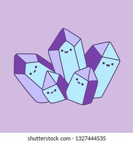 Cute Pink Vector Crystals Stock Illustration 1327444535 | Shutterstock