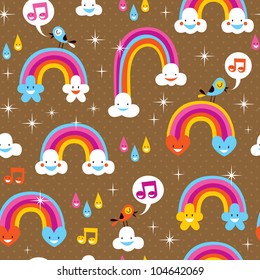 Cute Adorable Rainbow Clouds Tiny Little Stock Vector (Royalty Free ...