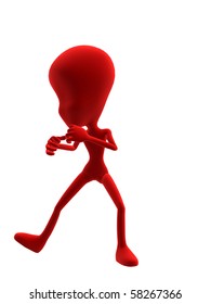 Cute Red Alien Creature Standing Ready Stock Illustration 58267363 ...