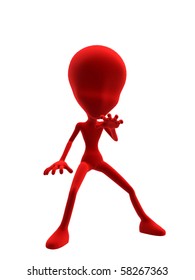 Cute Red Alien Running Stock Illustration 59384356