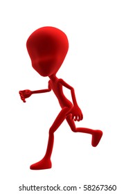 Cute Red Alien Running Stock Illustration 59384356