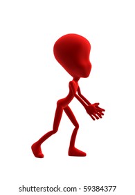 Cute Red Alien Creature Standing Ready Stock Illustration 58267363 ...