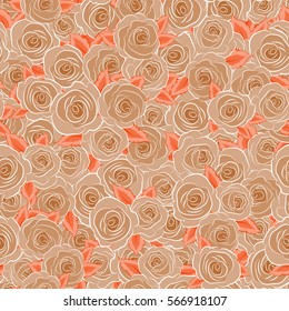 Cute Seamless Pattern Small Rose Flowers Stock Illustration 566918107 ...