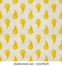 Cute Seamless Pear Pattern On Paper Stock Illustration 113278129 ...