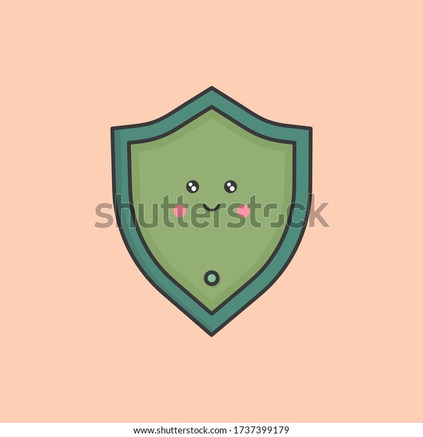 Cute Shield Flat Design Mbe Style Stock Illustration 1737399179 ...