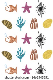 Cute Simple Marine Pattern Stock Illustration 1468545551 | Shutterstock