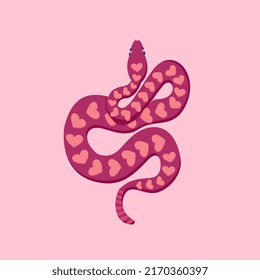 Cute Snake Heart Pattern Created Celebrating Stock Illustration ...