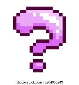 Cute Styled Question Mark Pixelated Art Stock Illustration 2204055243 ...