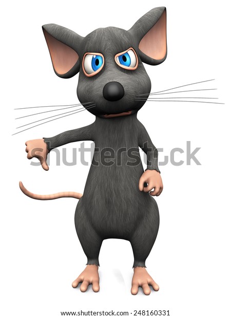 Cute Upset Cartoon Mouse Doing Thumbs Stock Illustration 248160331