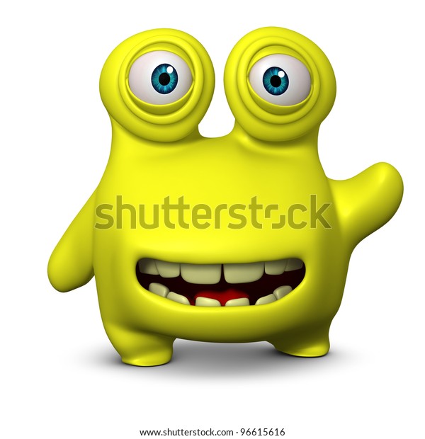 Cute Yellow Alien Stock Illustration 96615616 | Shutterstock