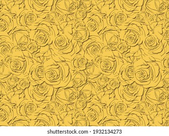 Cute Yellow Roses Pattern Background Yellow Stock Illustration ...