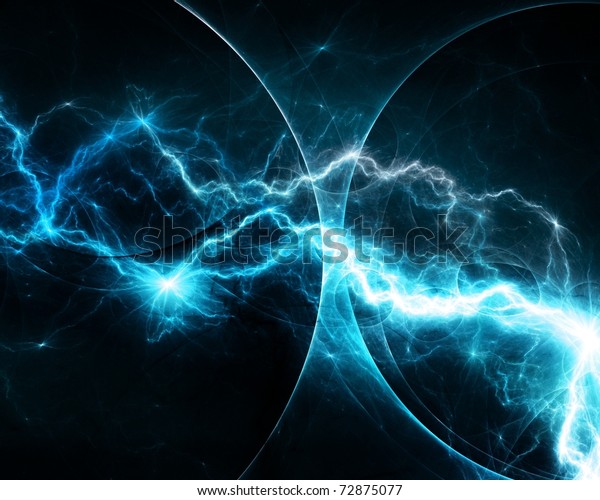 Cyan Lightning Stock Illustration 72875077