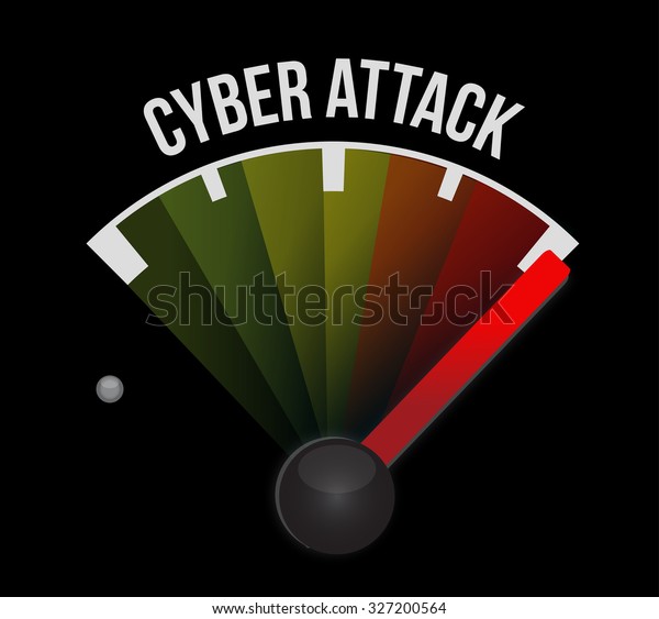 Cyber Attack Meter Sign Concept Illustration Stock Illustration 327200564