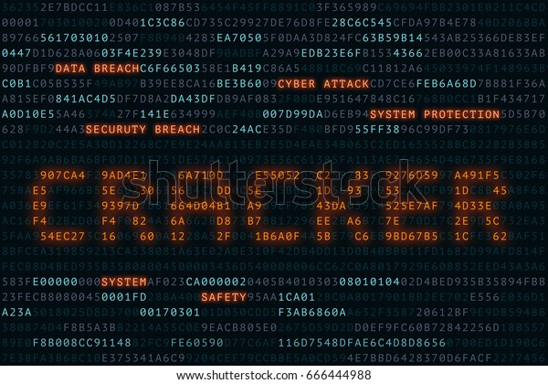 Cyber Attackcracker Word On Screen Hexcimal Stock Illustration ...