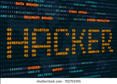 Cyber Attackhacker Word On Screen Binary Stock Illustration 702701905 ...