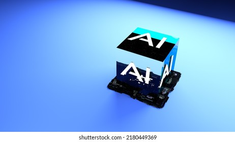 Cyber Cube Artificial Intelligence Cube Digital Stock Illustration ...