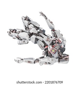 Cyber Mech Falling Down Top View Stock Illustration 2201876709 ...