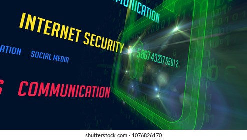Cyber Security Buzzwords Coding Numbers By Stock Illustration ...