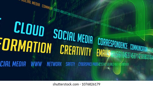 Cyber Security Buzzwords Coding Numbers By Stock Illustration ...
