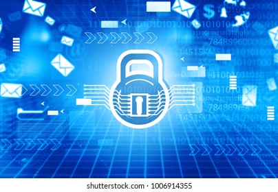 Cyber Security Concept 2d Digital Illustration Stock Illustration ...
