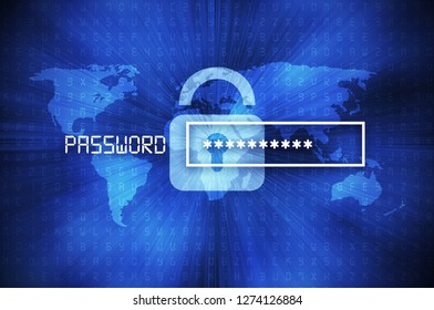 Cyber Security Concept Input Password Login Stock Illustration ...