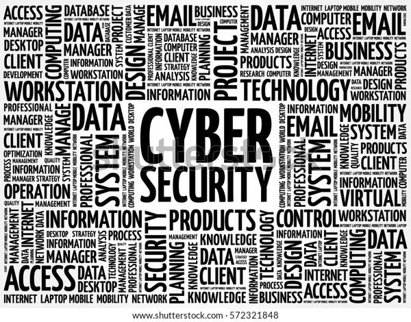 Cyber Security Word Cloud Concept 库存插图 572321848