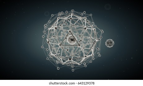 Cybernetic Cell Electron Microscope Style 3d: ilustración de stock ...