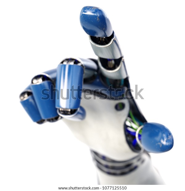 Cybernetic Hand Robot Working Virtual World Stock Illustration 1077125510