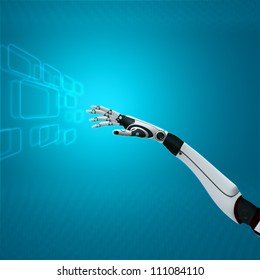 Cybernetic Interface On Abstract Background Scifi Stock Illustration ...