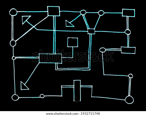 Cyberpunk Flow Chart Negative Forms Stock Illustration 1932715748 ...