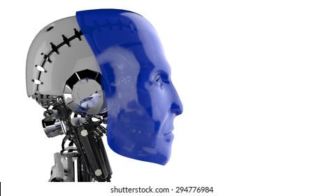 Cyborg Face Side View Blue Stock Illustration 294776984 | Shutterstock