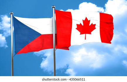 Czechoslovakia Flag Canada Flag 3d Rendering Stock Illustration ...