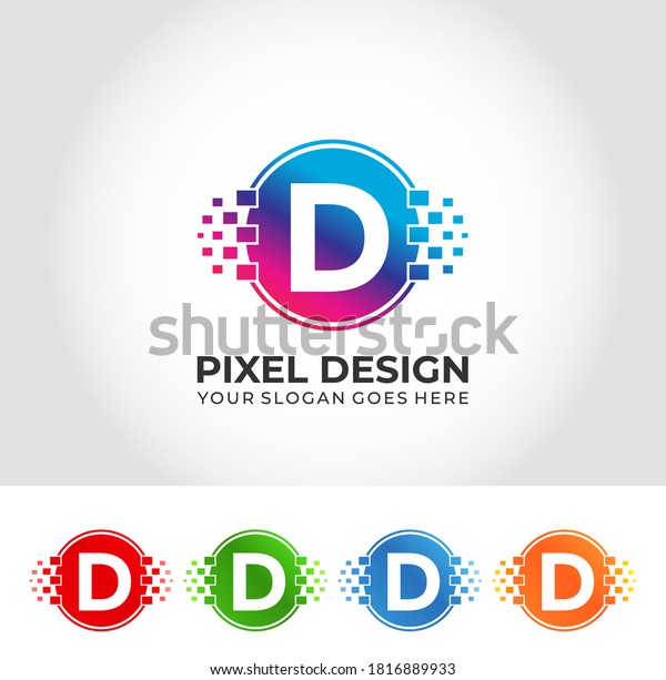 D Pixel Logo Design Concept Stock Illustration 1816889933 | Shutterstock