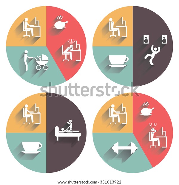 Daily Routine Illustration Elements Design Stock Illustration 351013922 ...