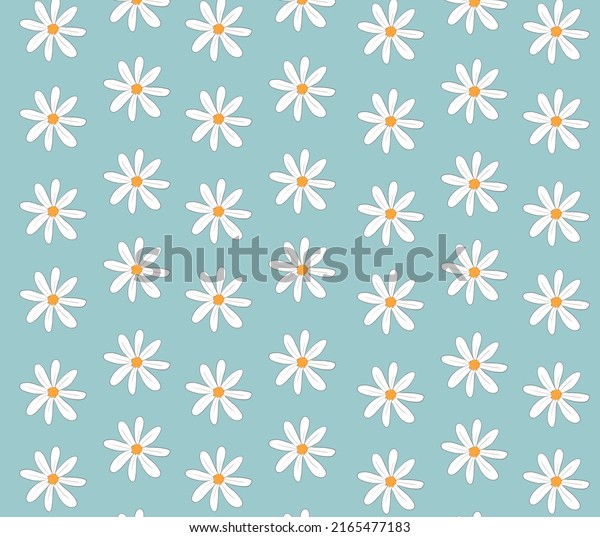 Daisy Blue Background Illus Stock Illustration 2165477183 | Shutterstock
