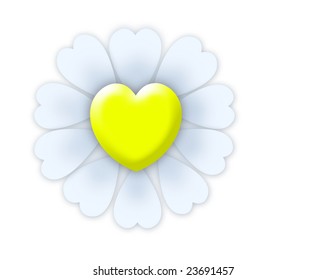 Daisy Heart Stock Illustration 23691457 | Shutterstock