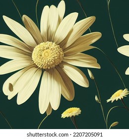 Daisy Seamless Pattern 3dillustration 3d Rendering Stock Illustration ...