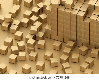 Damaged Assembling Gold Blocks Stock Illustration 70904269 | Shutterstock