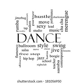 Dance Word Cloud Concept Black White Stock Illustration 181056950 ...