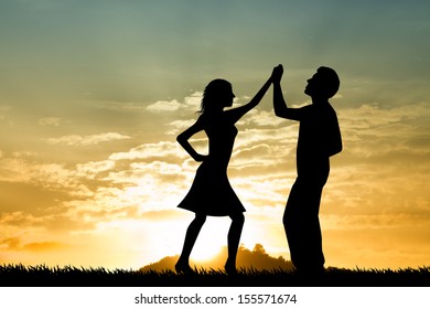 Couple Dancing Sunset Salsa Brazilian Zouk Foto de stock 483830473 ...