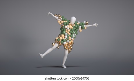 Dancing Human Made Out Balloons Balloon Stock Illustration 2000614706 ...
