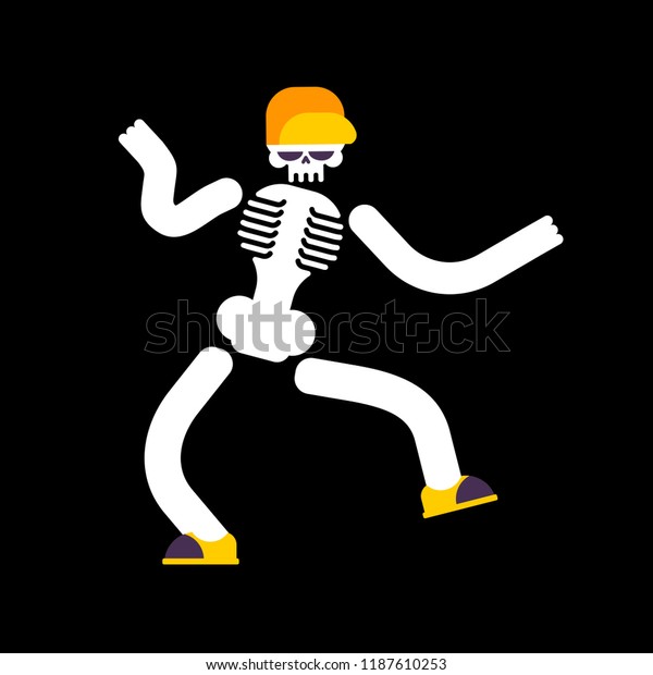 Dancing Skeleton Isolated Skull Dances Street Stock Illustration ...