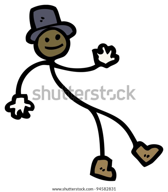 Dancing Stick Man Cartoon Stock Illustration 94582831