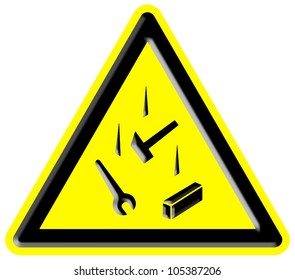 Yellow Hazard Sign Falling Objects Symbol Stock Illustration 1241722981 ...