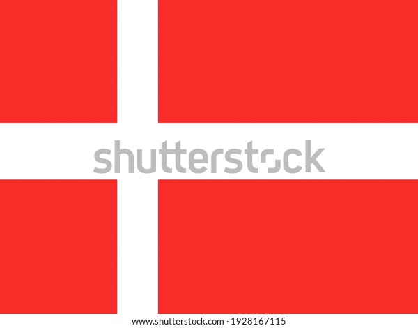 Danish Flag Dannebrog Flag Red Rectangular Stock Illustration ...
