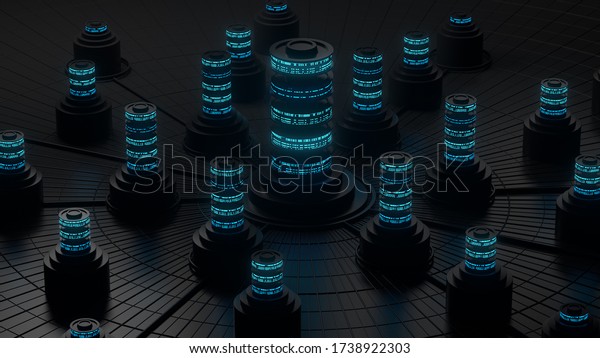 Dark 3d Render Abstract Storage Concept Stock Illustration 1738922303 ...