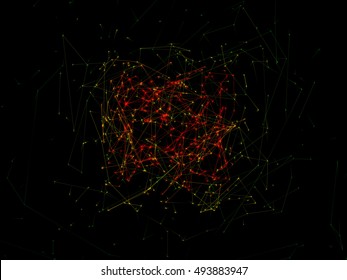 Dark Background Connected Lines Triple Color Stock Illustration ...