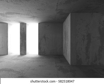 Dark Basement Empty Room Interior Concrete Stock Illustration 619960088 ...