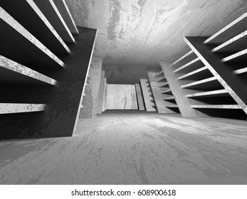 Dark Basement Empty Room Interior Concrete Stock Illustration 608900618 ...