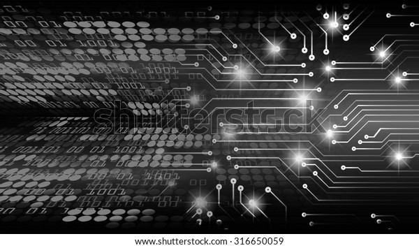 Dark Black Light Abstract Technology Background Stock Illustration ...